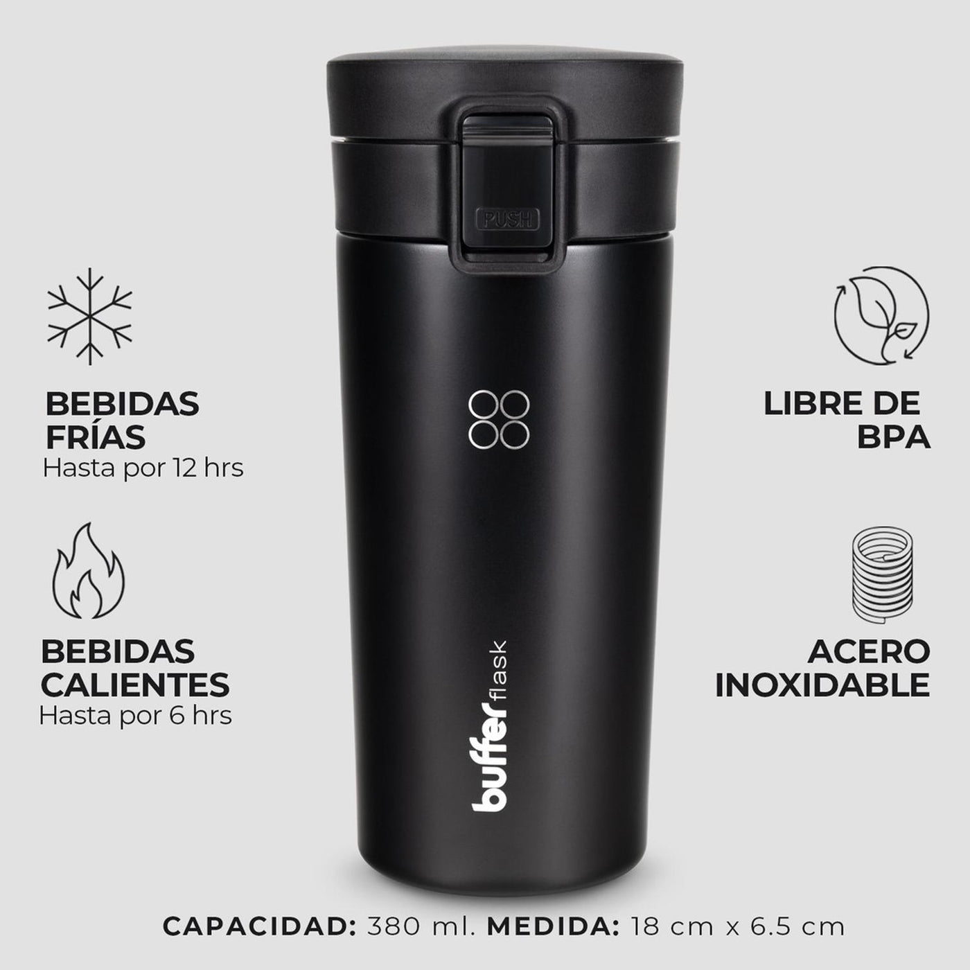 Termo Para Cafe Mug Buffer Vaso Termico 380ml 13oz Sellable — Buffer CL